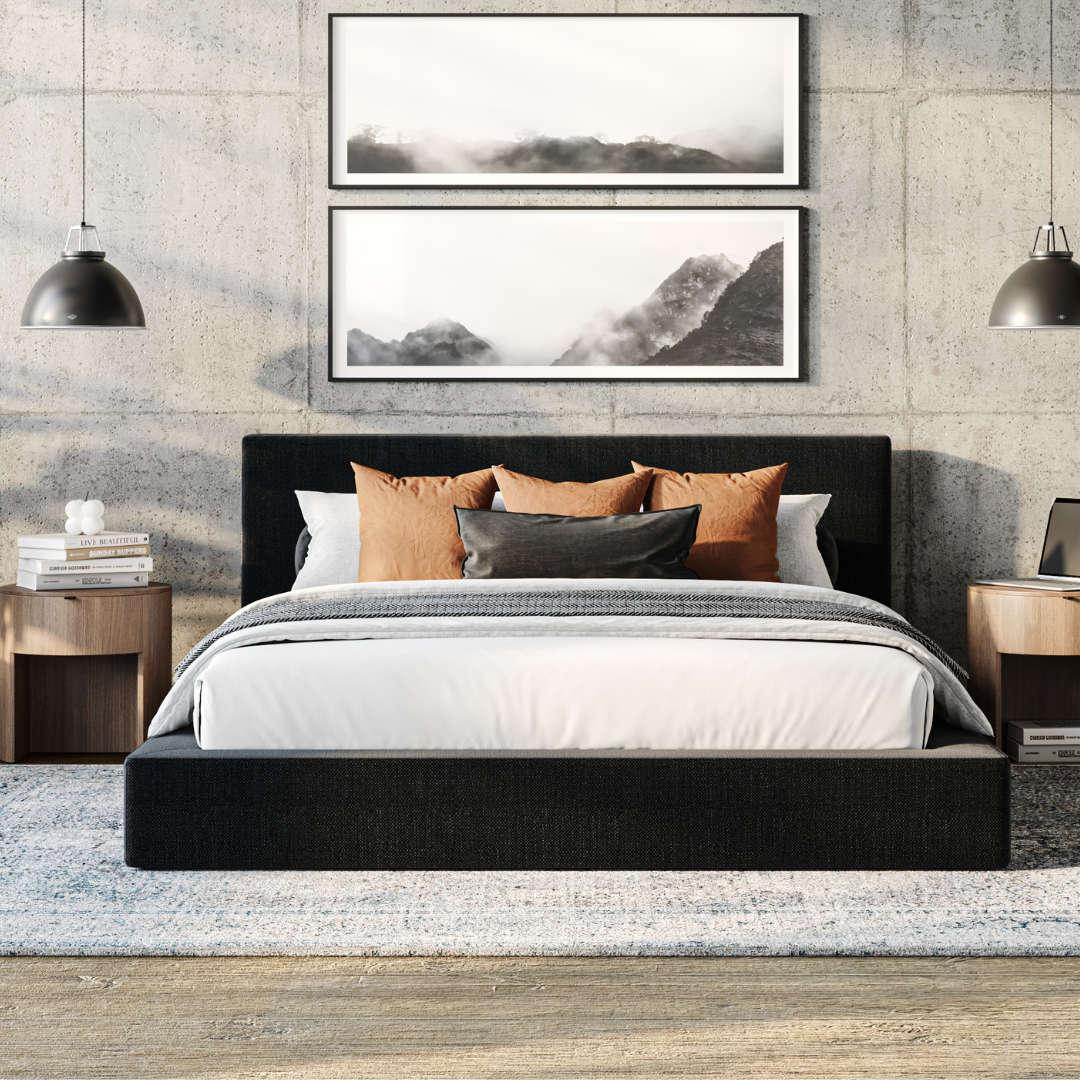 Ultra Set: Bed Frame + Headboard l Onyx Black | SoftFrame®