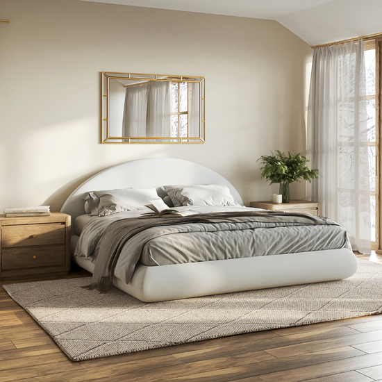 Luna Set: Bed Frame + Headboard l SoftFrame Designs