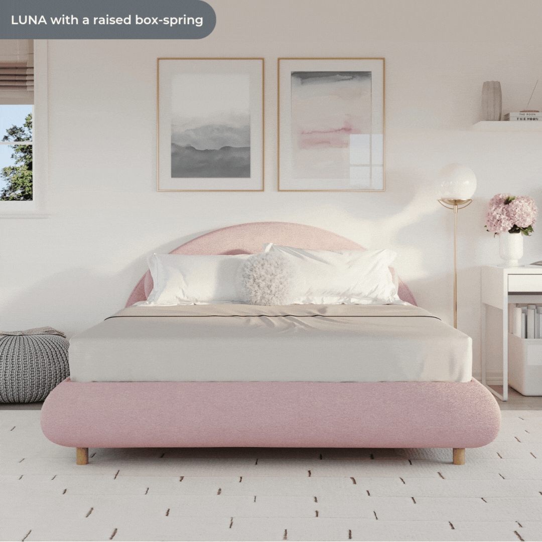 Luna Set: Bed Frame + Headboard l SoftFrame Designs