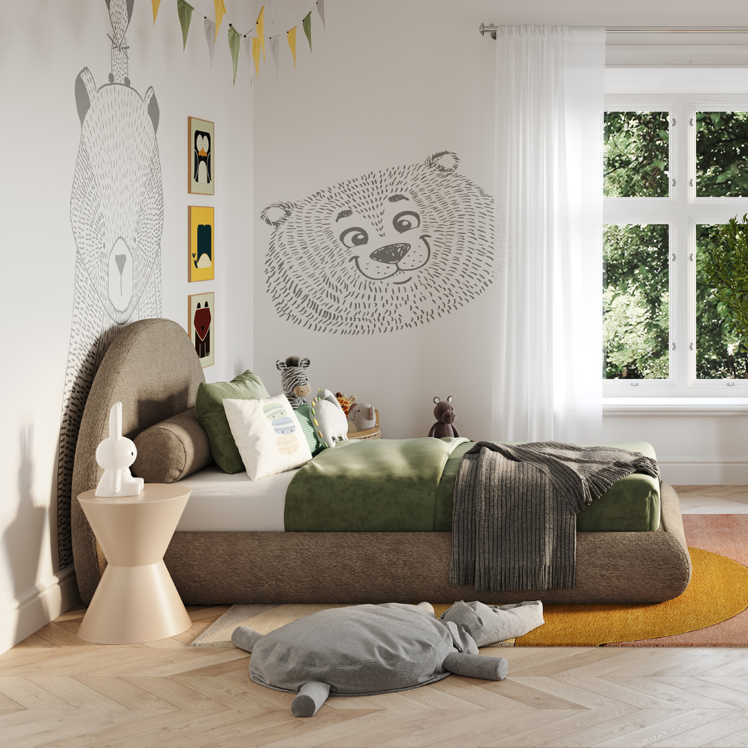 Kids Luna Bed Set: Bed Frame and Headboard Set | Teddy – SoftFrame Designs